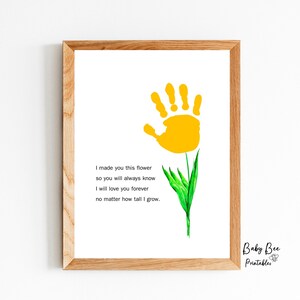 Flower Handprint Template, No Matter How Tall I Grow, Poem, Mother's ...