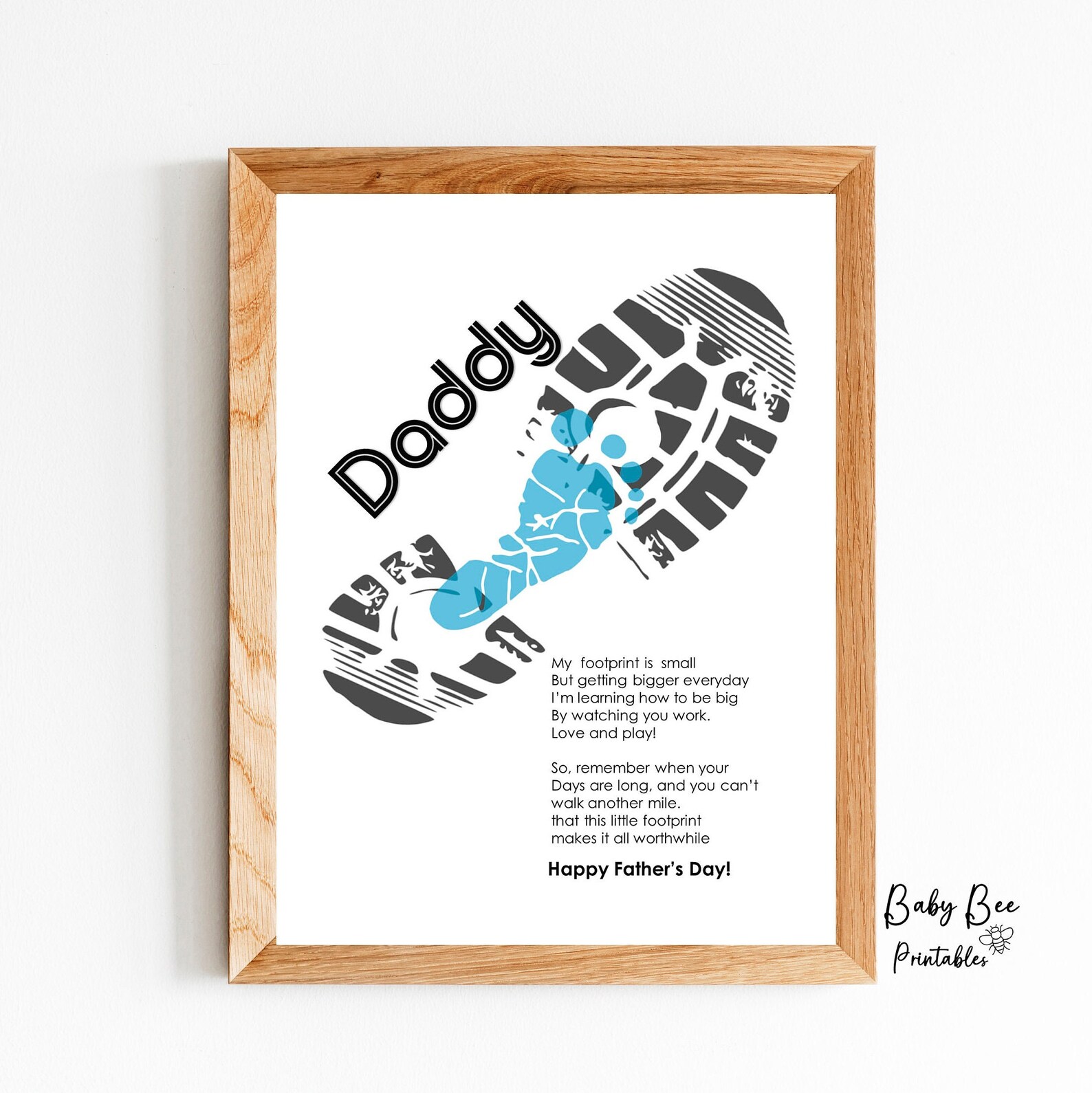 Daddy Footprint Poem, Baby Keepsake, Toddler Craft, Father's Day Gift ...