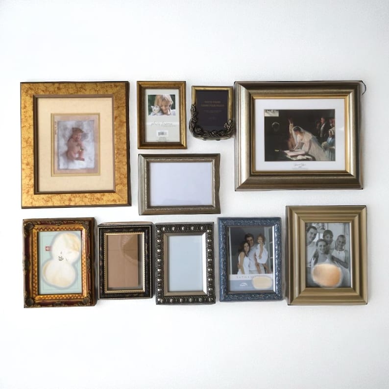 Vintage Gallery Wall Frames Set: Assorted Ornate Metal Frames, Framed ...