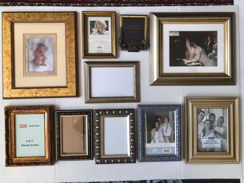 Vintage Gallery Wall Frames Set: Assorted Ornate Metal Frames, Framed ...