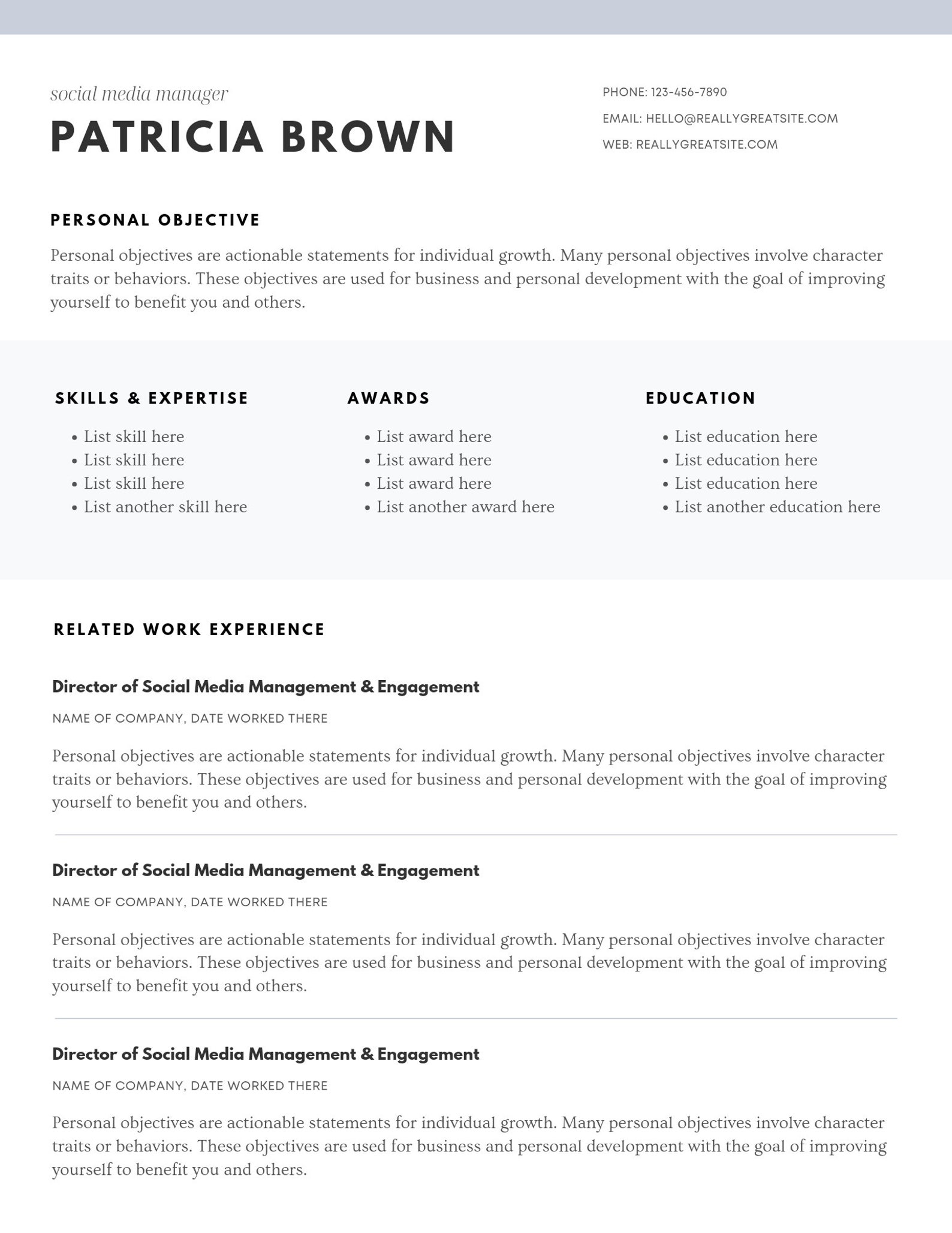 3page Professional Resume - Etsy