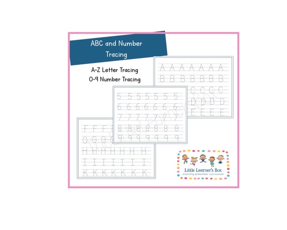 ABC Tracing Worksheets / Number Tracing Practice / Letter | Etsy