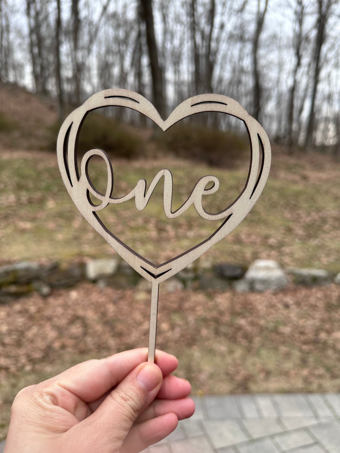 Heart One Cake Topper, One Cake Topper, First Birthday Cake Topper ...