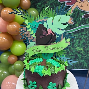 Baby Tarzan Jungle Shower Cake Topper, Card Stock Paper Decoration - Etsy