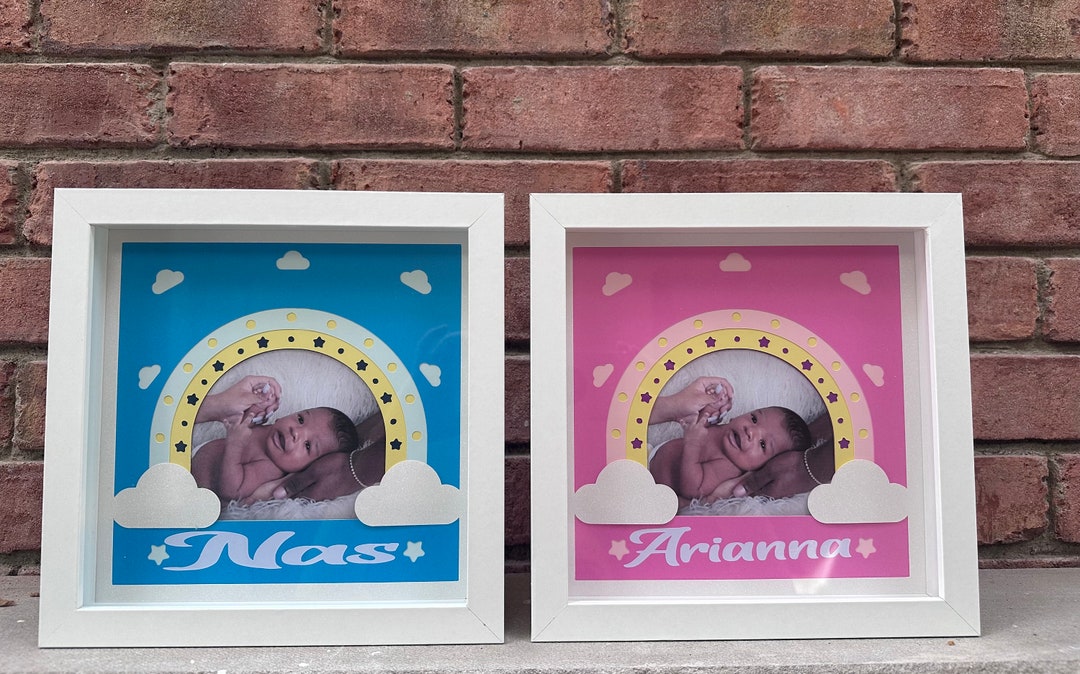 Baby Shadow Box/ Baby Frame Shadow Box/ Layered Photo Frame/ 3D Photo ...