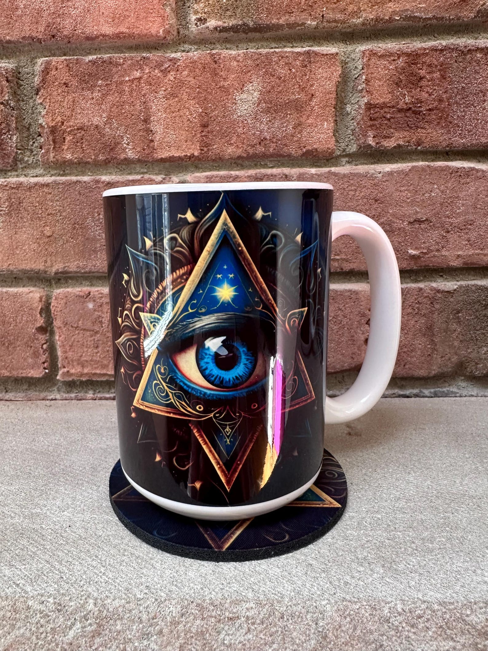Evil Eye Coffee Mug With Matching Coaster - Talisman Gift - Etsy