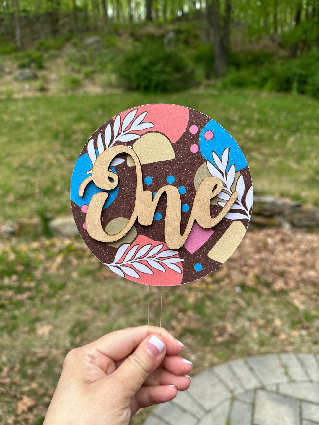 One Cake Topper Smash Cake Topper First Birthday Cake Topper Boho