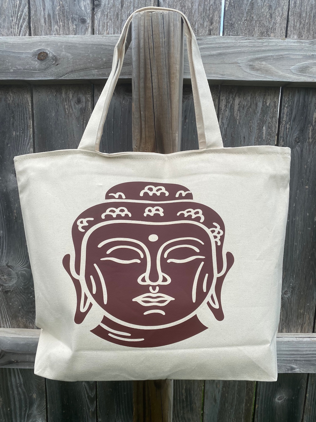 Buddha Canvas Bag, Buddha Tote Bag, Buddha Head Tote, Zen Canvas Bag ...