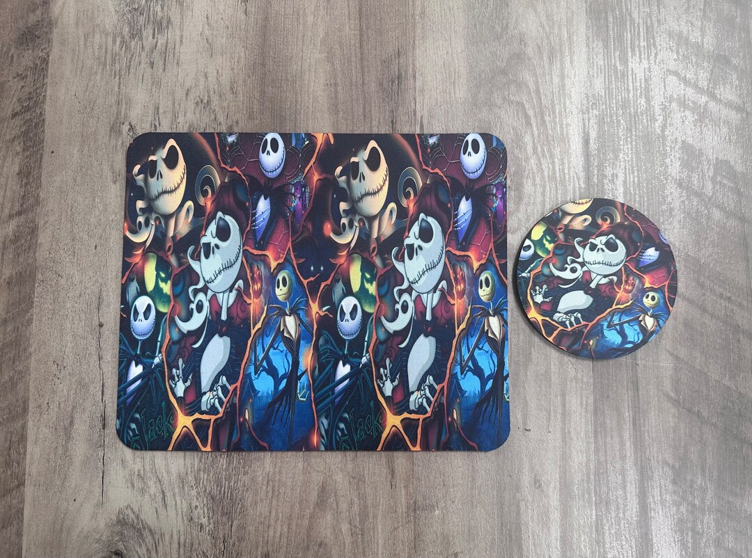Jack Skellington Mousepad & Coaster Set - Nightmare Before Christmas - Etsy