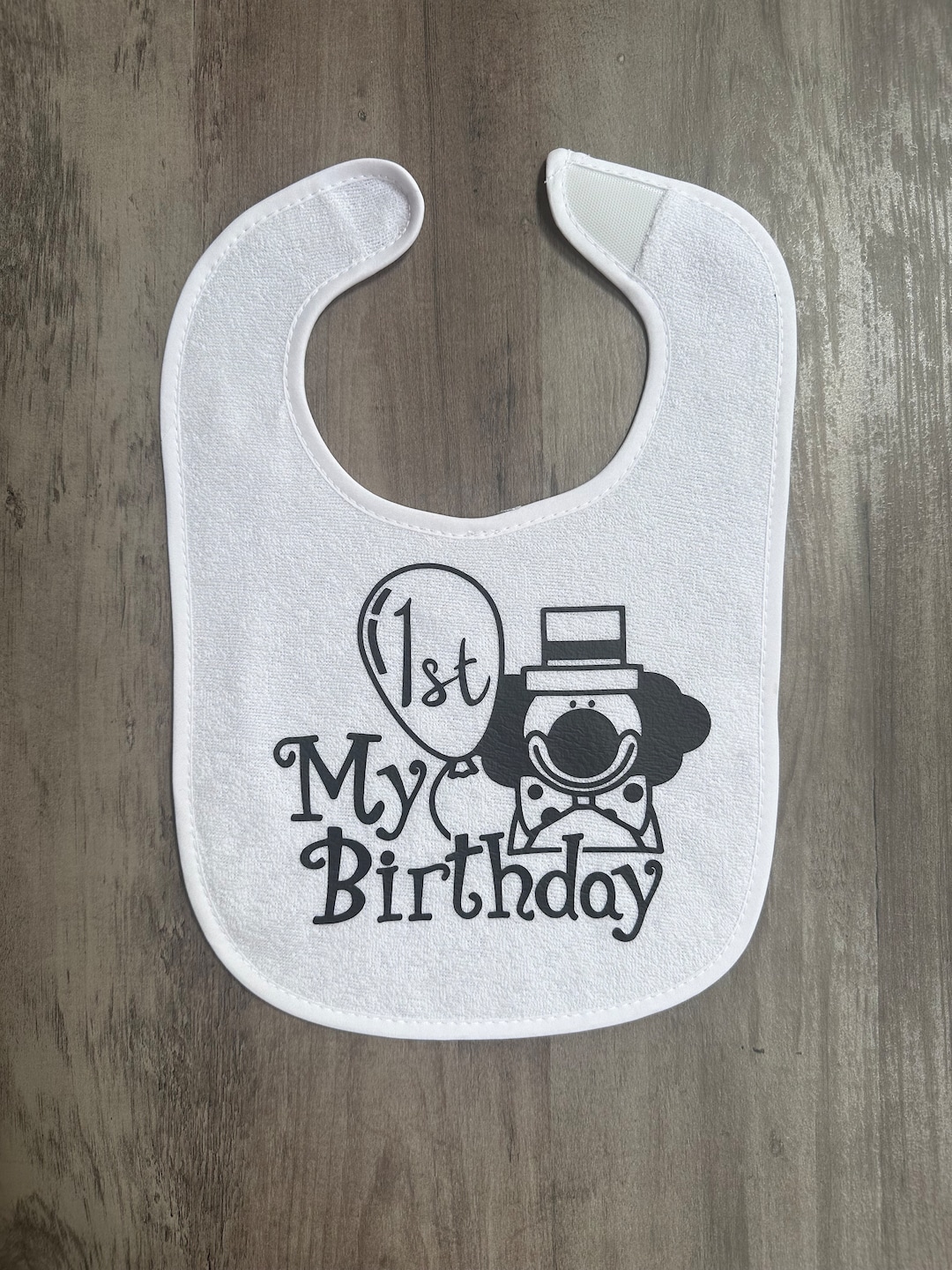Clown First Birthday Bib, 1st Birthday Bib, My First Birthday Bib ...
