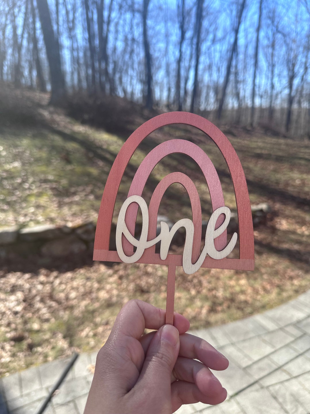 Boho Rainbow One Birthday Cake Topper, Boho One Rainbow Cake Topper ...