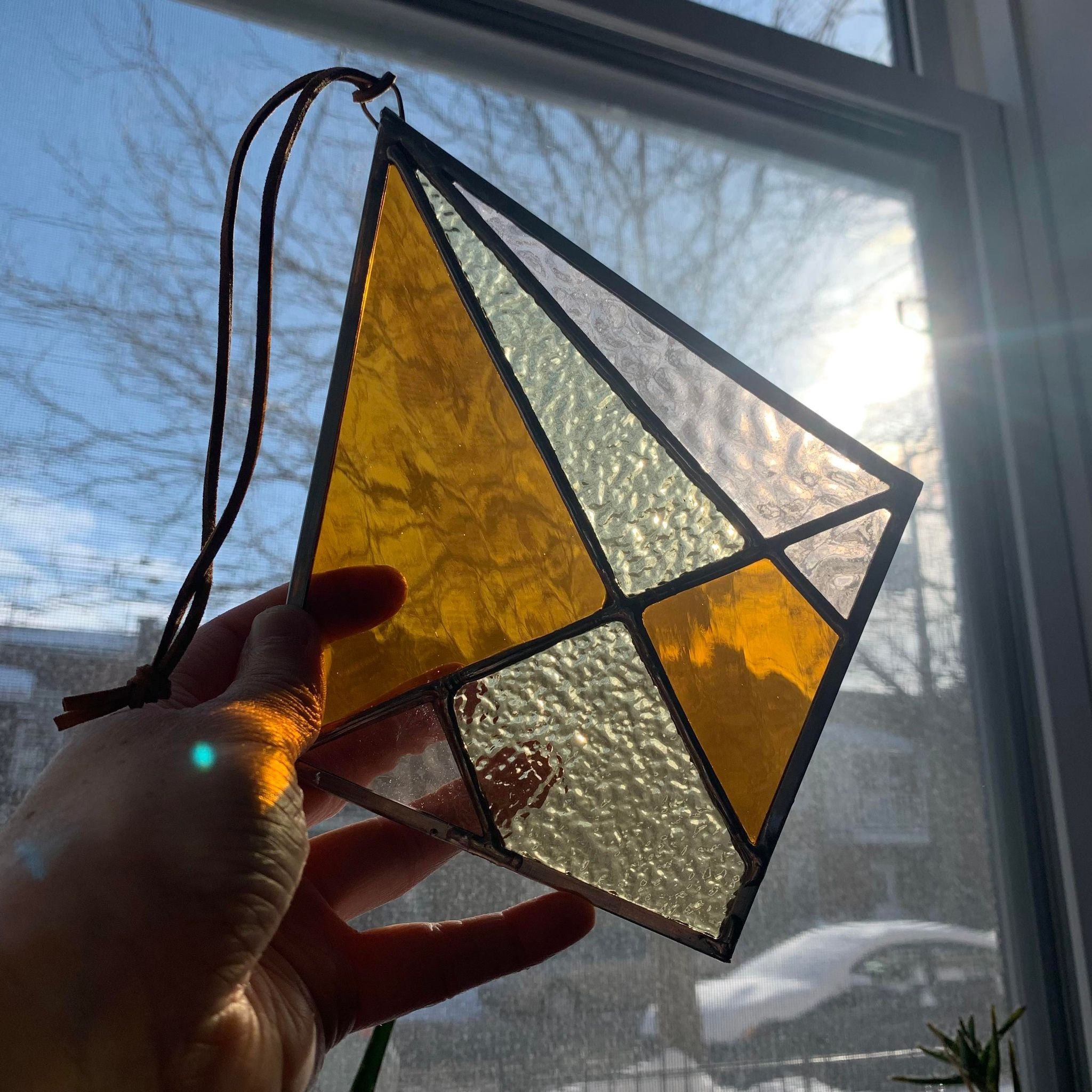 Stained Glass Geometric Kite - Etsy
