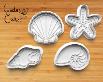 Scallop Shell Cookie Cutter 3D Printed Custom Cookie and Fondant Cutter ...