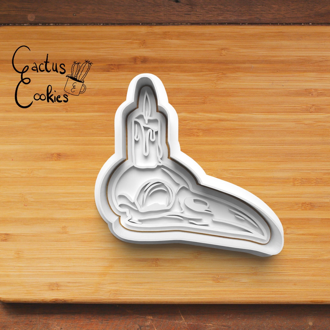 Raven Skull Cookie Cutter With Stamp - Etsy