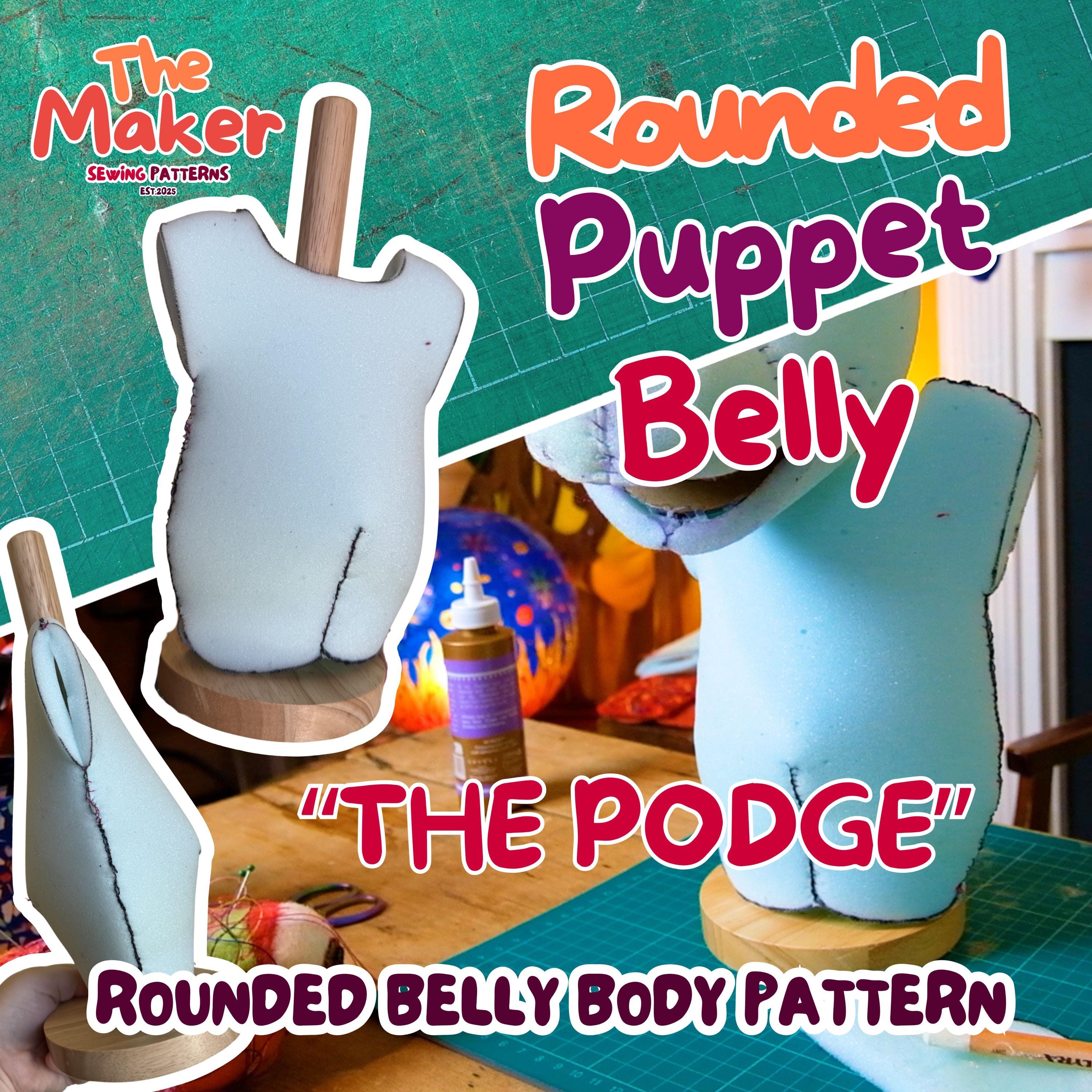 Foam & Fabric Puppet Body Pattern - the Podge - Slightly Rounded Belly ...
