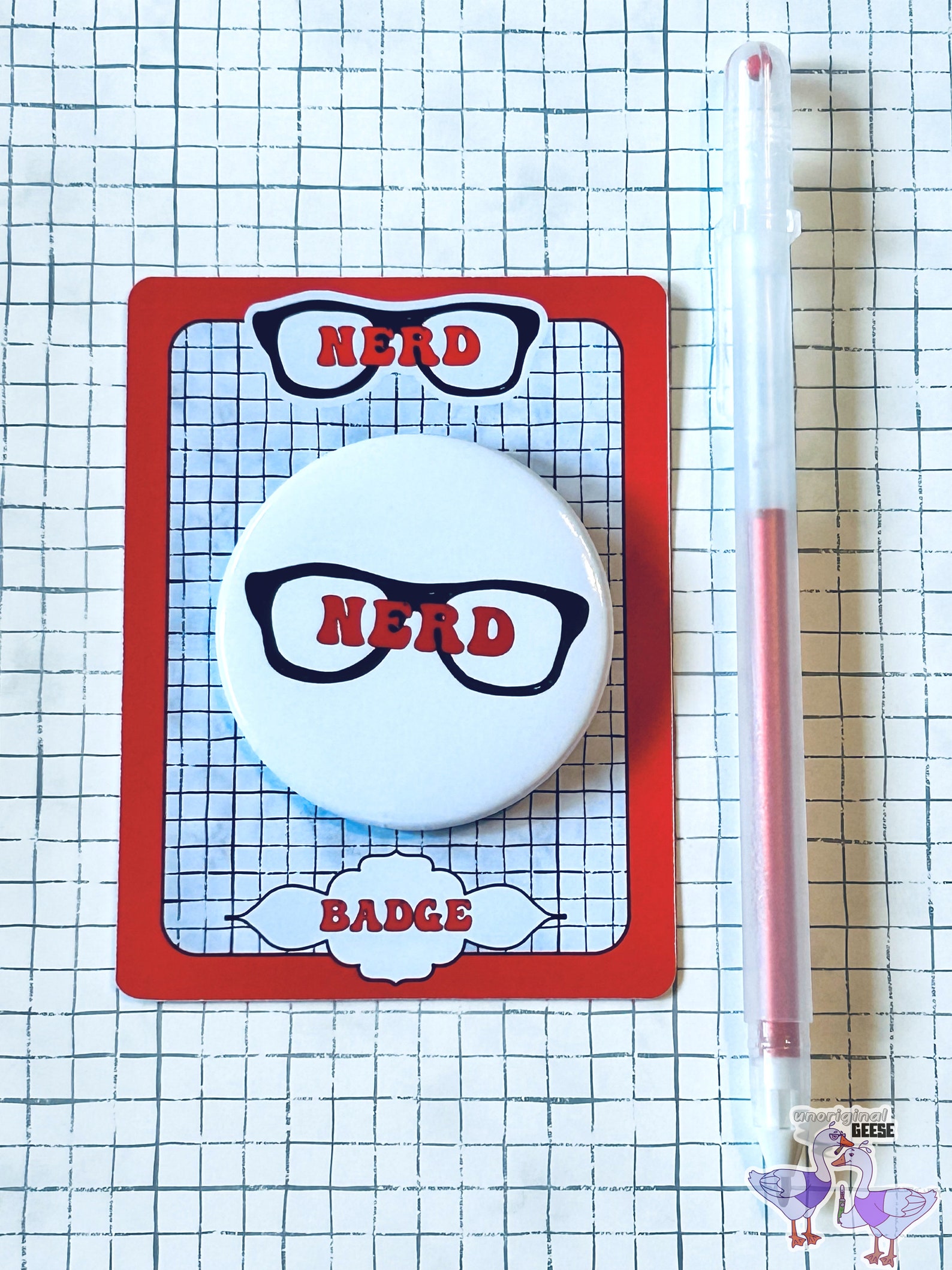 Geeky Chic: Quirky Retro-inspired Nerd Badge Pin - Etsy