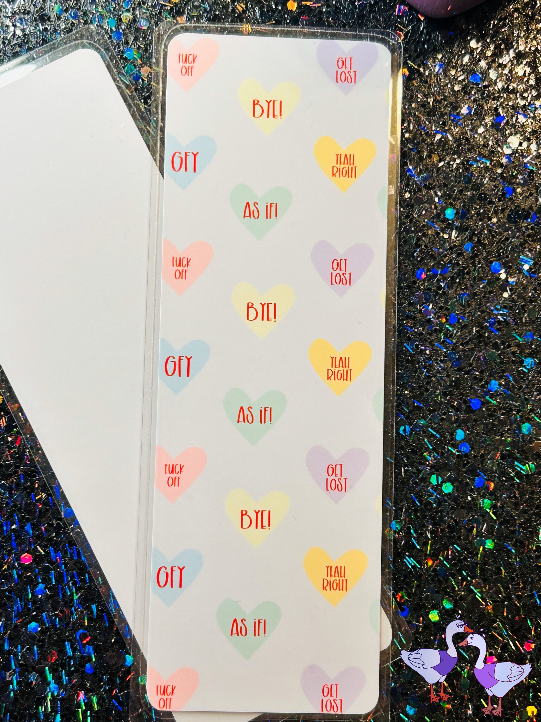 Colorful Hearts Laminated Anti-valentine Bookmark With a Variety of ...