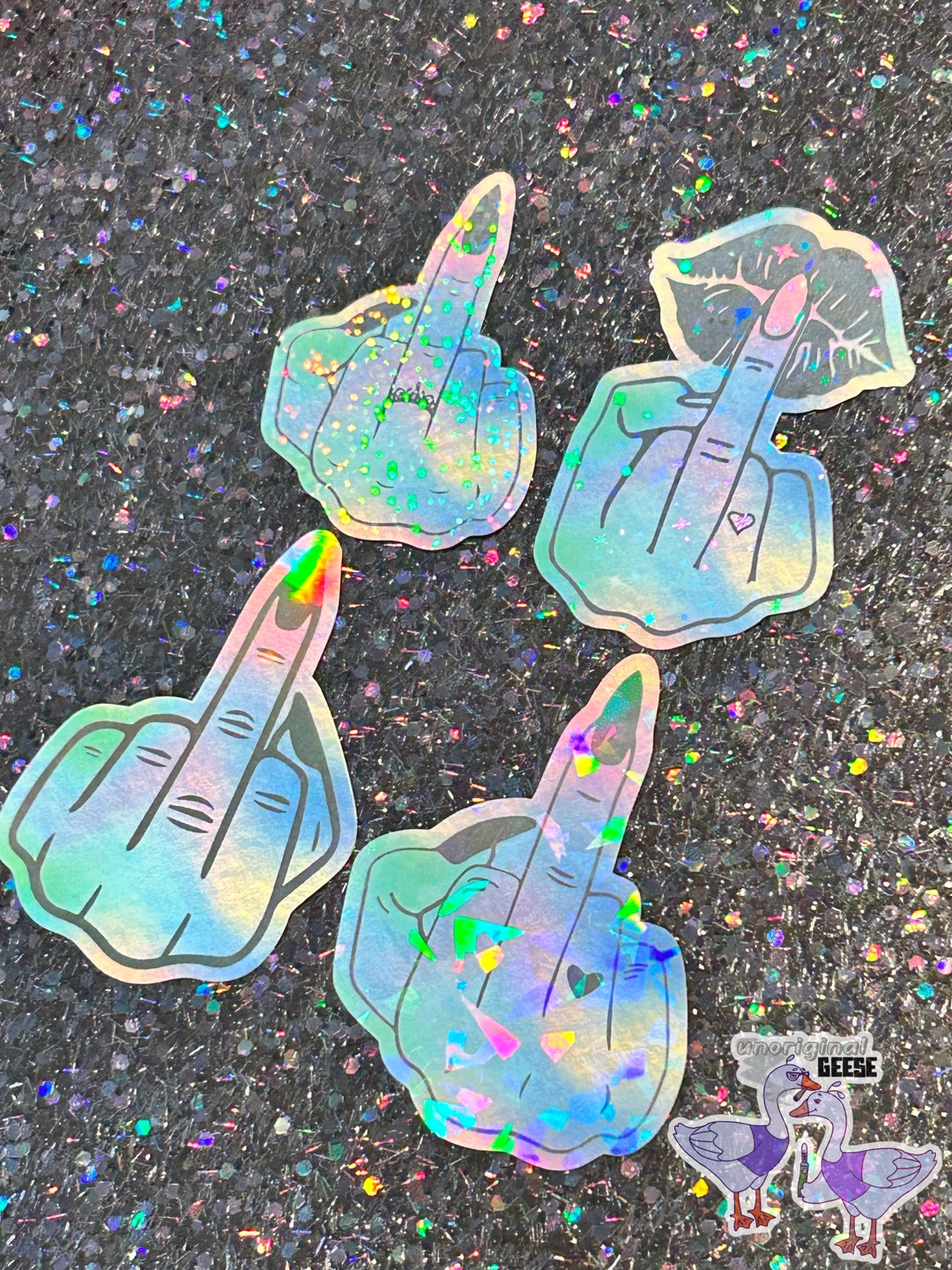 Holographic Middle Finger Sticker Pack for Laptops Phones - Etsy