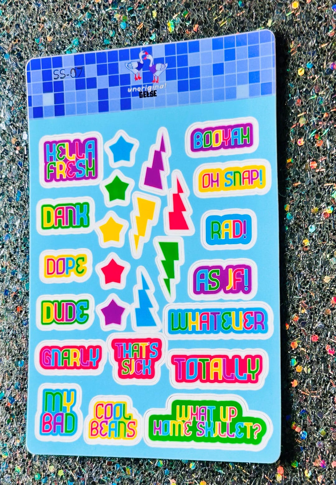 Neon 90s Slang Sticker Sheet – Bright Retro Stickers for Planners ...