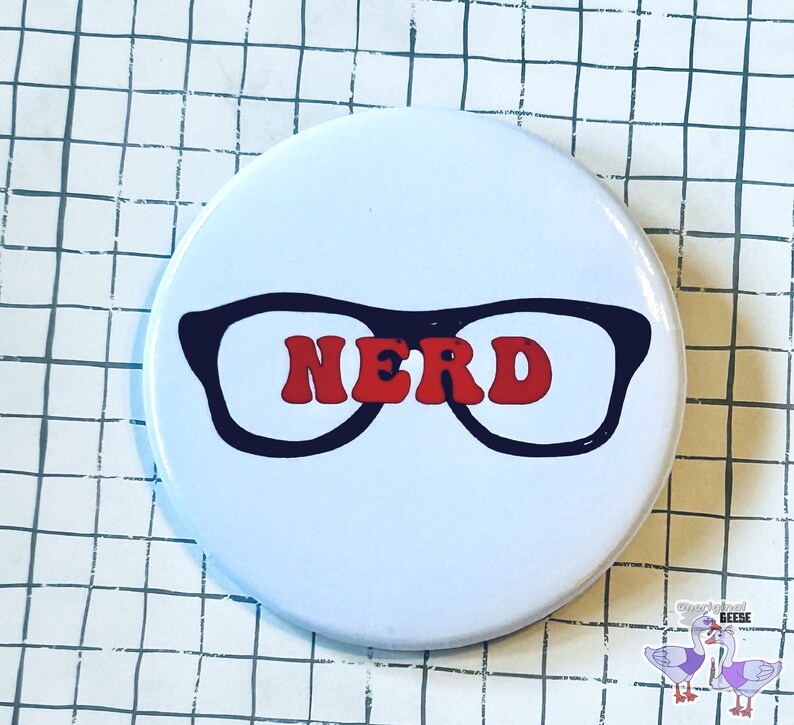 Geeky Chic: Quirky Retro-inspired Nerd Badge Pin - Etsy