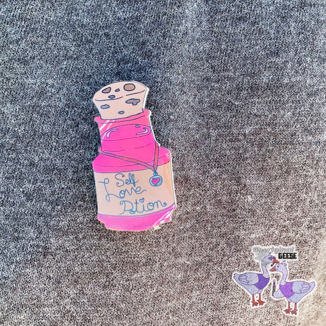 Cool Cute Self-love Potion Bottle Pin Handcrafted Pink Gift, Positive ...