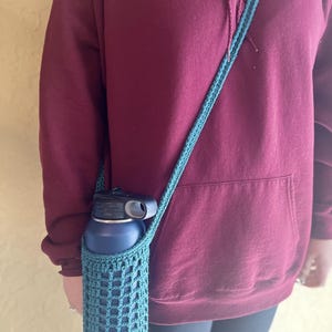 Crochet Water Bottle Holder – Handmade Crossbody Sling for Hydro Flask ...