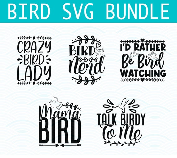 5 Graphic Bird Bundle SVG Digital File Bird Nerd Bird Lover | Etsy