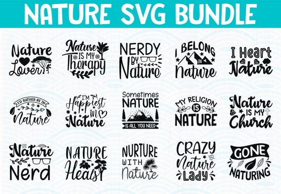 15 Graphic Nature Bundle SVG Digital File Nature Nerd Nature | Etsy