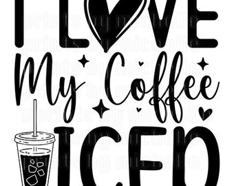 Fueled by Iced Coffee SVG Digital File, Iced Coffee Gift, Cold Brew ...