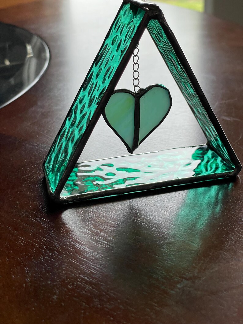 Stained Glass Triangle Prisms Sun Catchers With Charms - Etsy