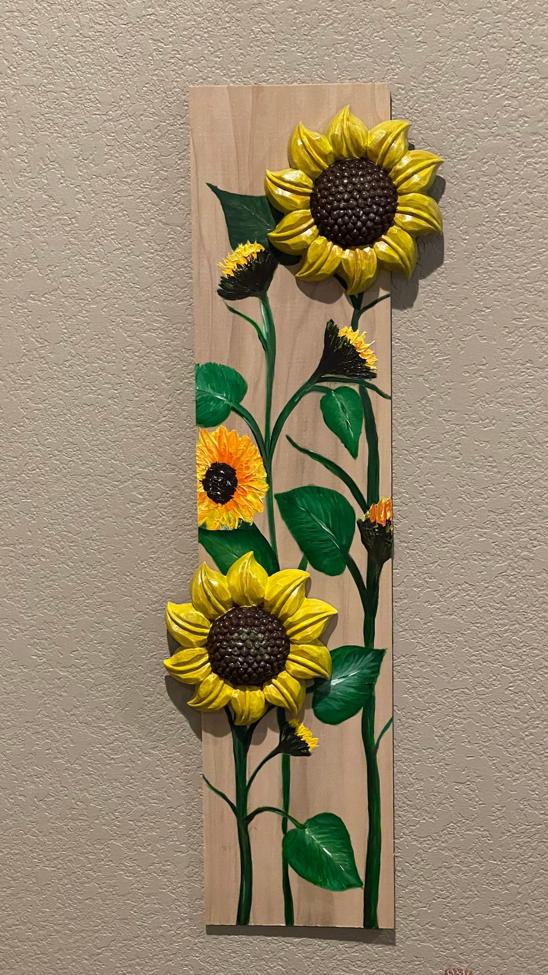 Vintage Sunflowers Unique Sunflower. Vintage Metal Art Worked - Etsy