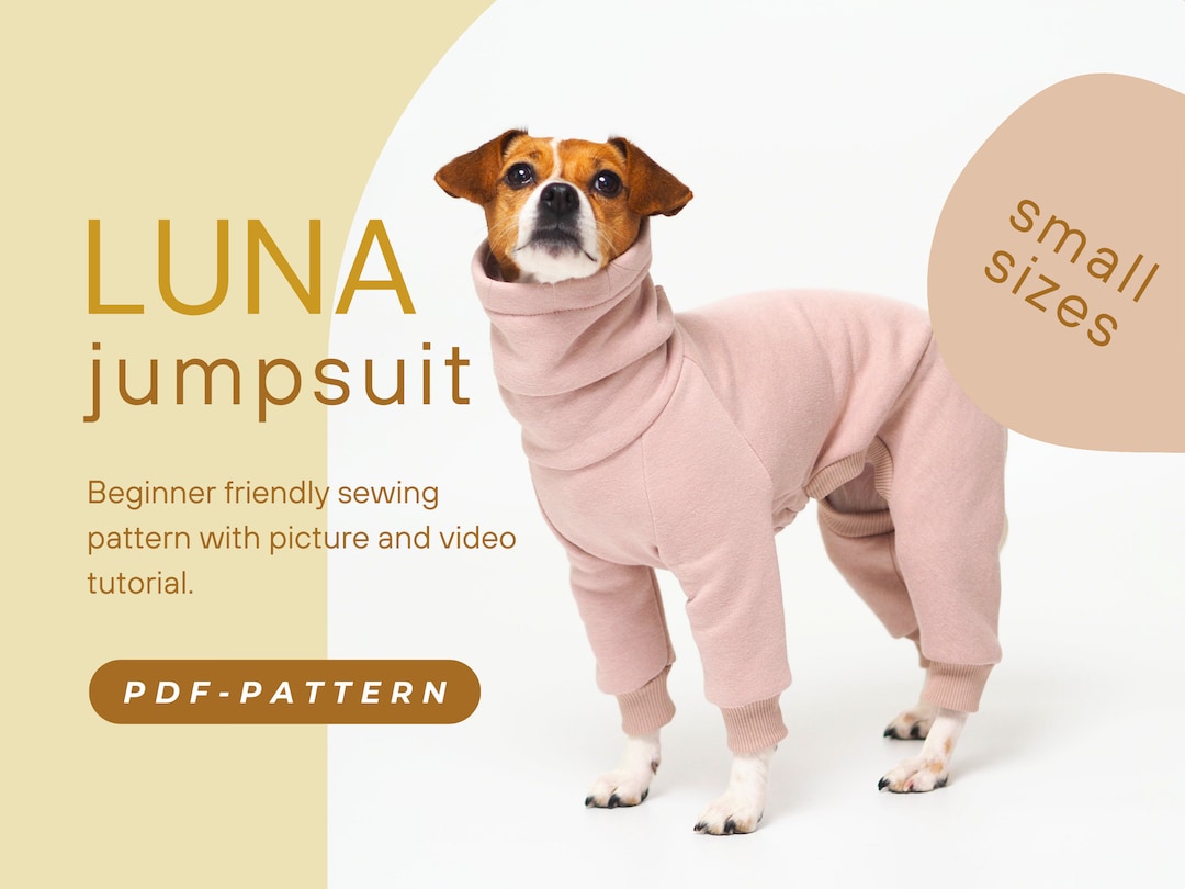DOWNLOAD SEWING PATTERN / Luna-jumpsuit for Your Dog, Pdf Sewing ...
