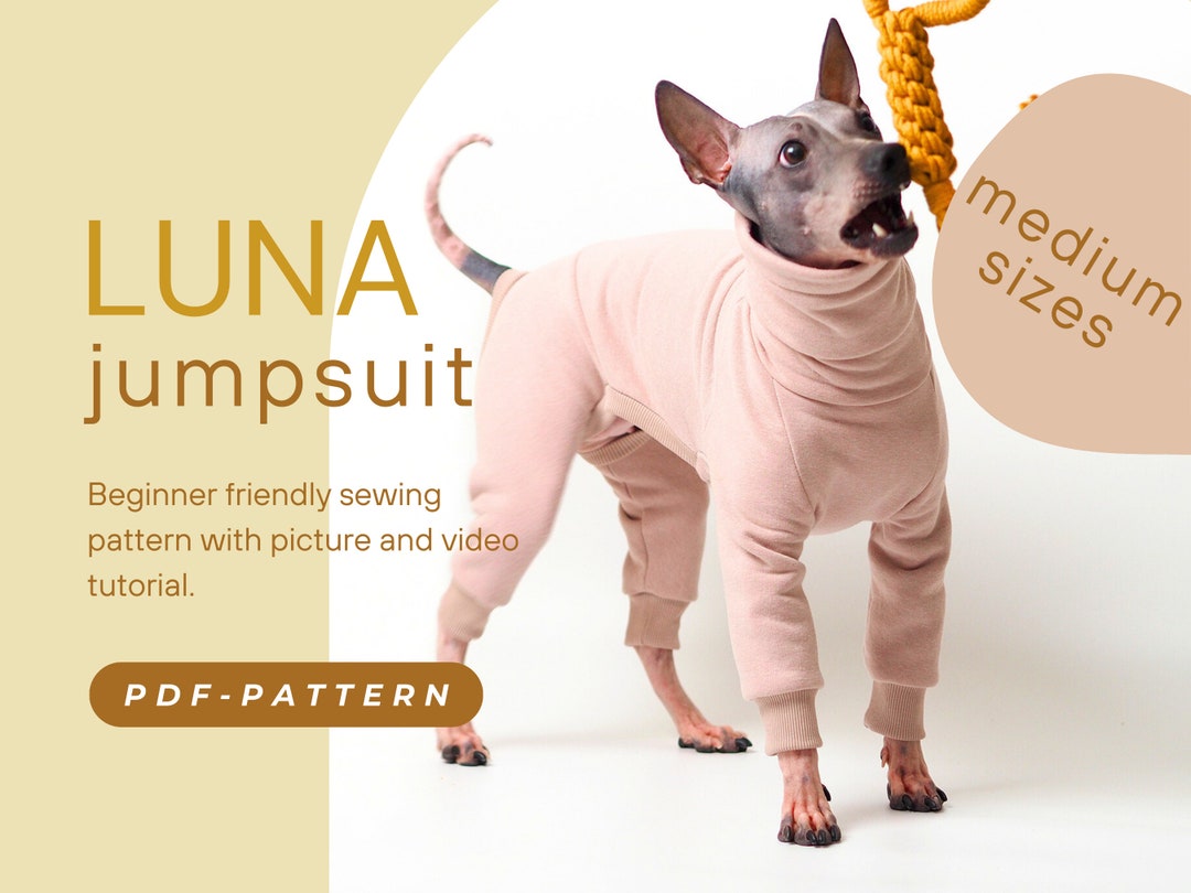 DOWNLOAD SEWING PATTERN / Luna-jumpsuit for Your Dog, Pdf Sewing ...