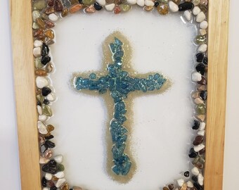 Crushed Glass Cross - Etsy
