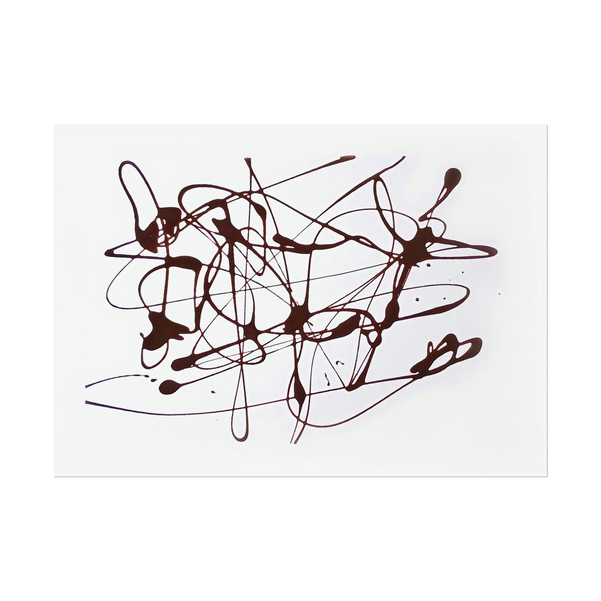 Burgundy Scribble Art Print: Abstract Line Wall Decor - Etsy