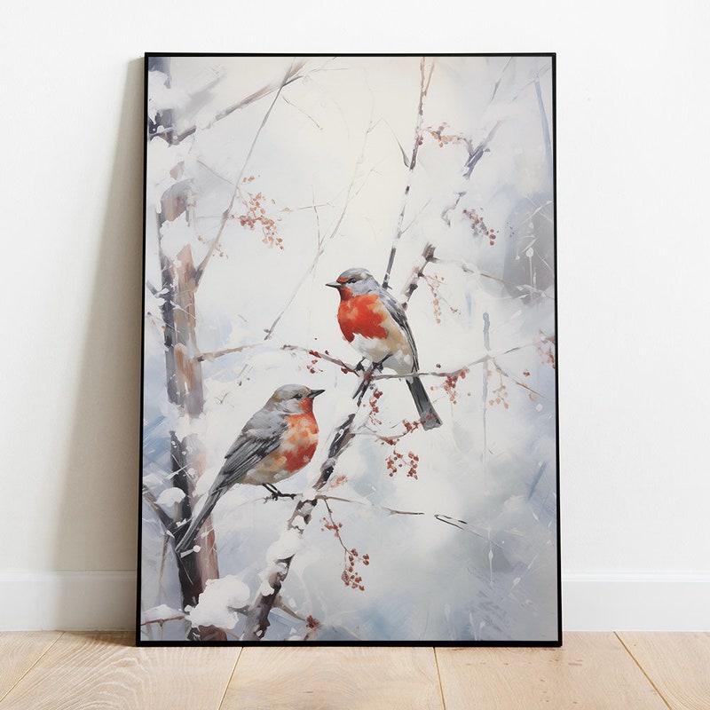 Winter Bird Art - Etsy