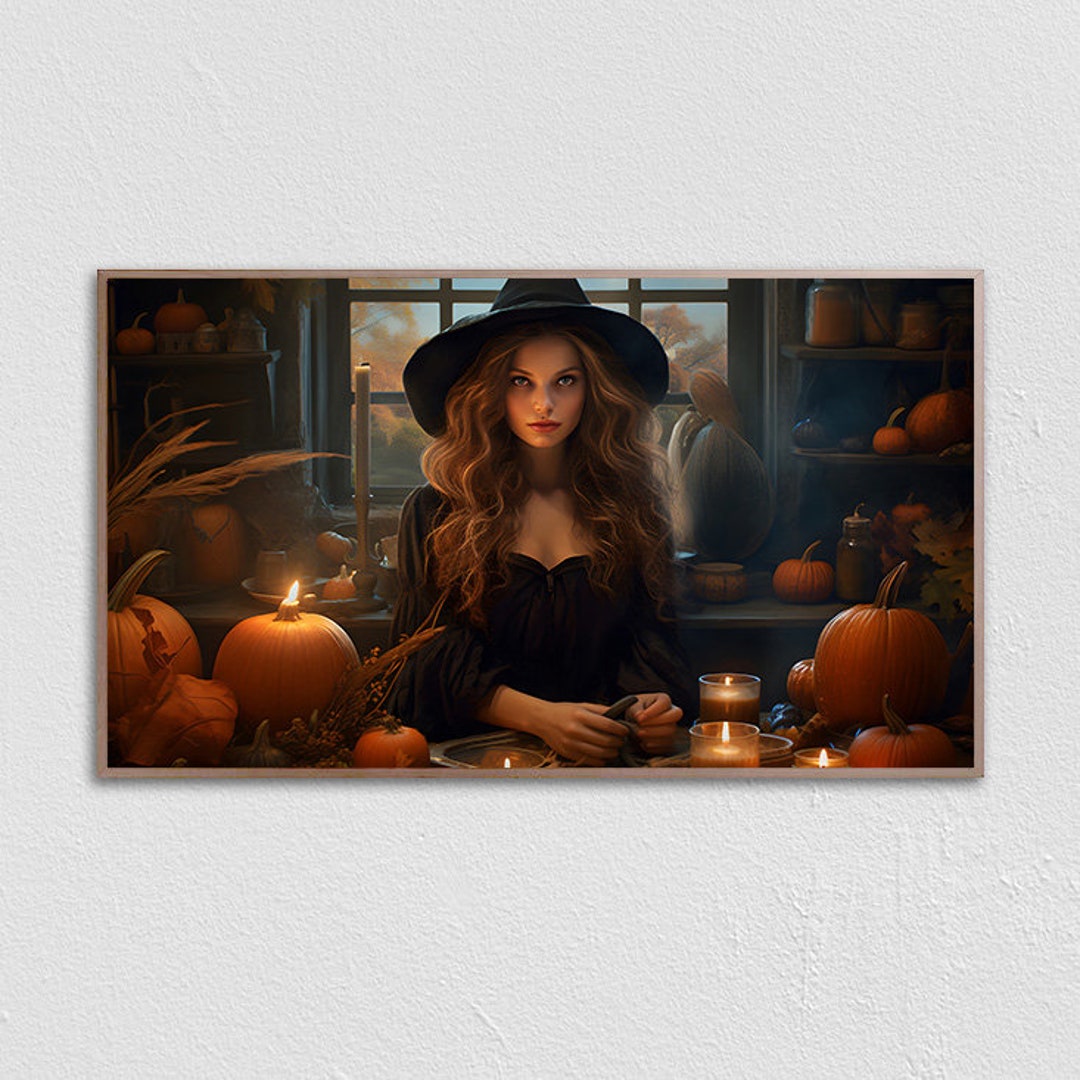 Moody Woman Portrait: Vintage Wiccan TV Frame Art (digital Download) - Etsy