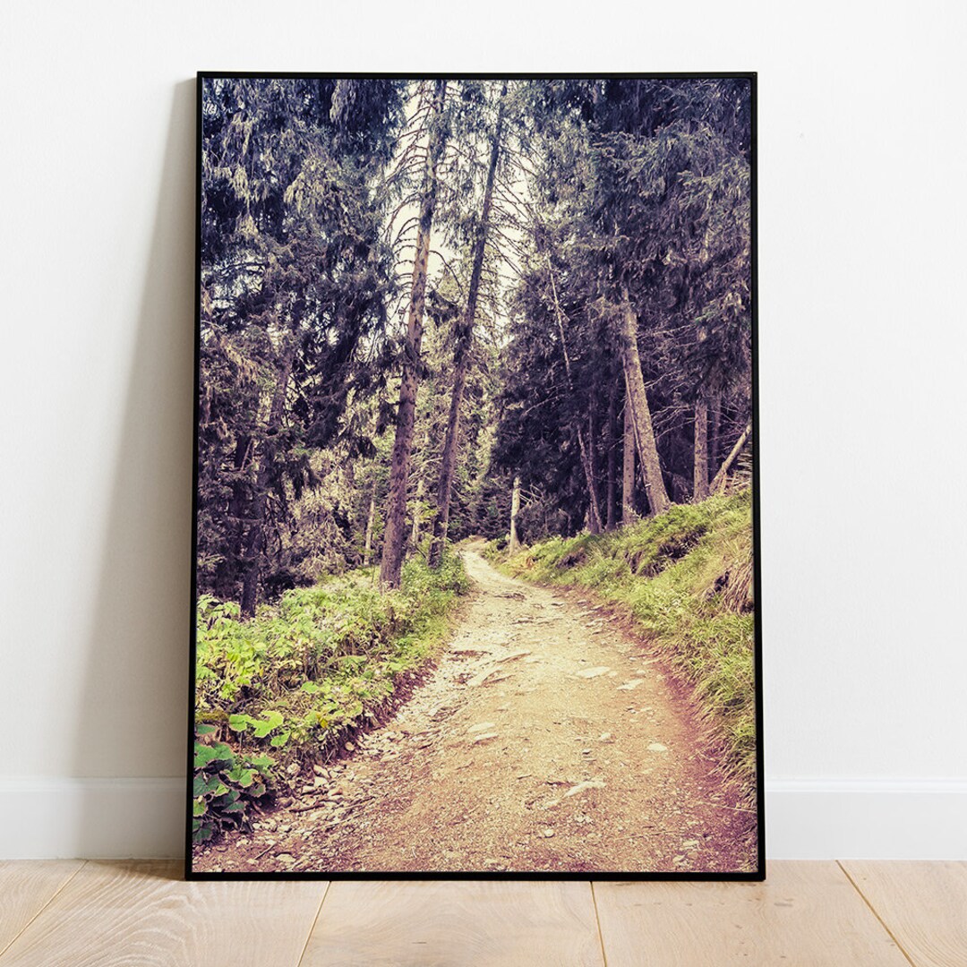 Dreamy Forest Path Print, Moody Forest Printable Art, Wood Photo ...