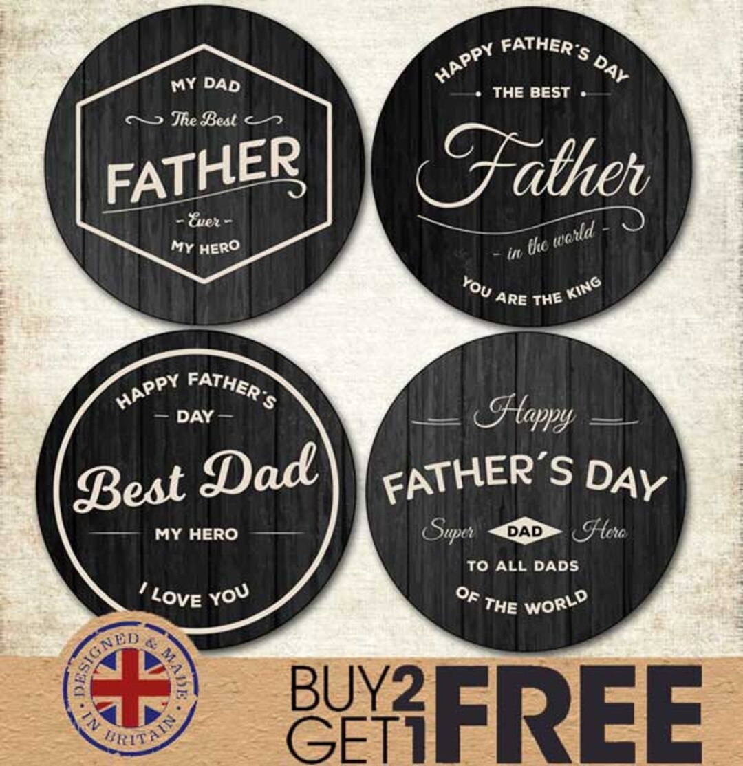 Father's Day Gift Stickers Labels Best Dad/daddy Seals Cards Crafting ...