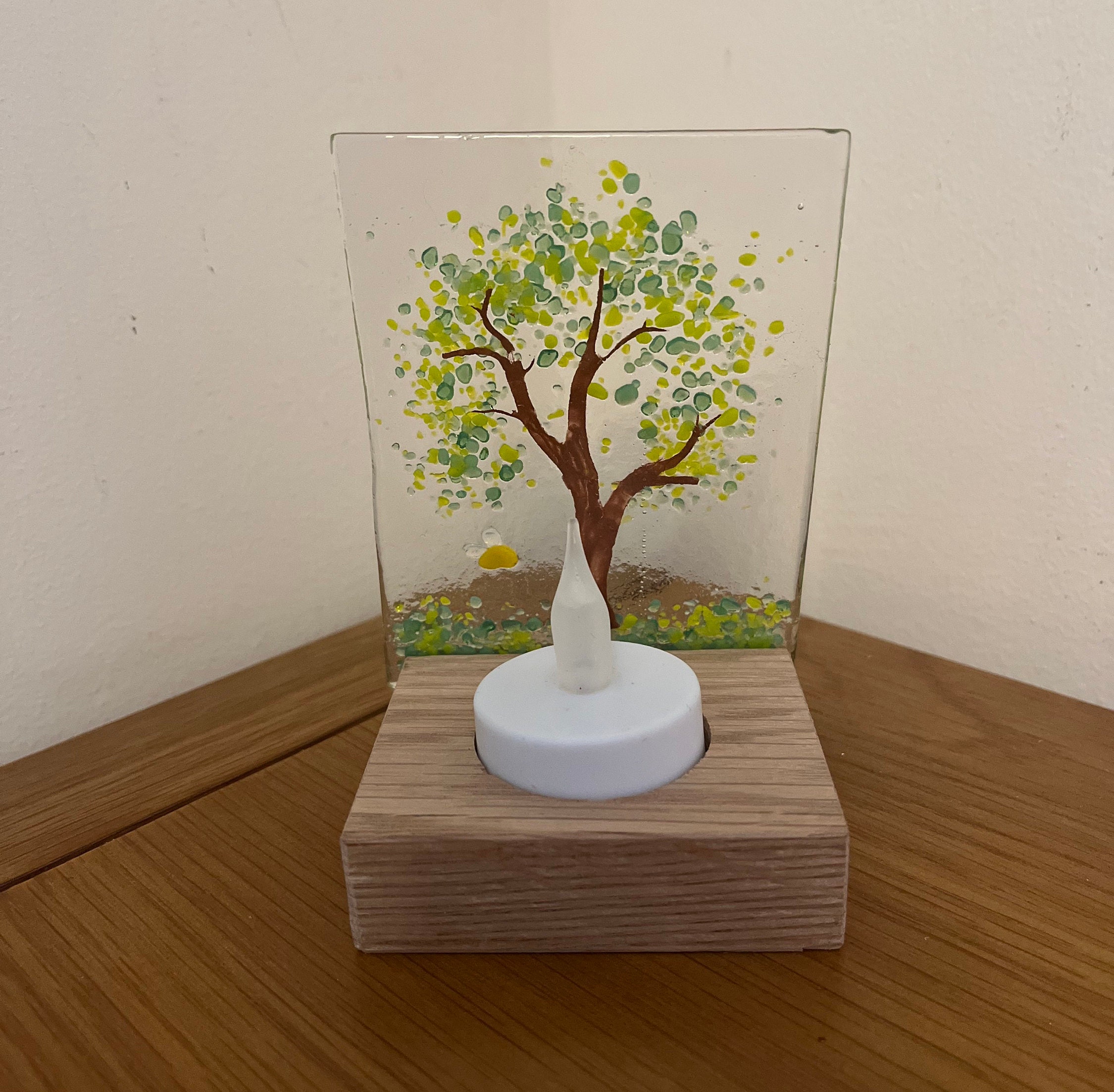 Spring Tree Fused Glass Tea Light/candle Holder Glass Art Gift - Etsy