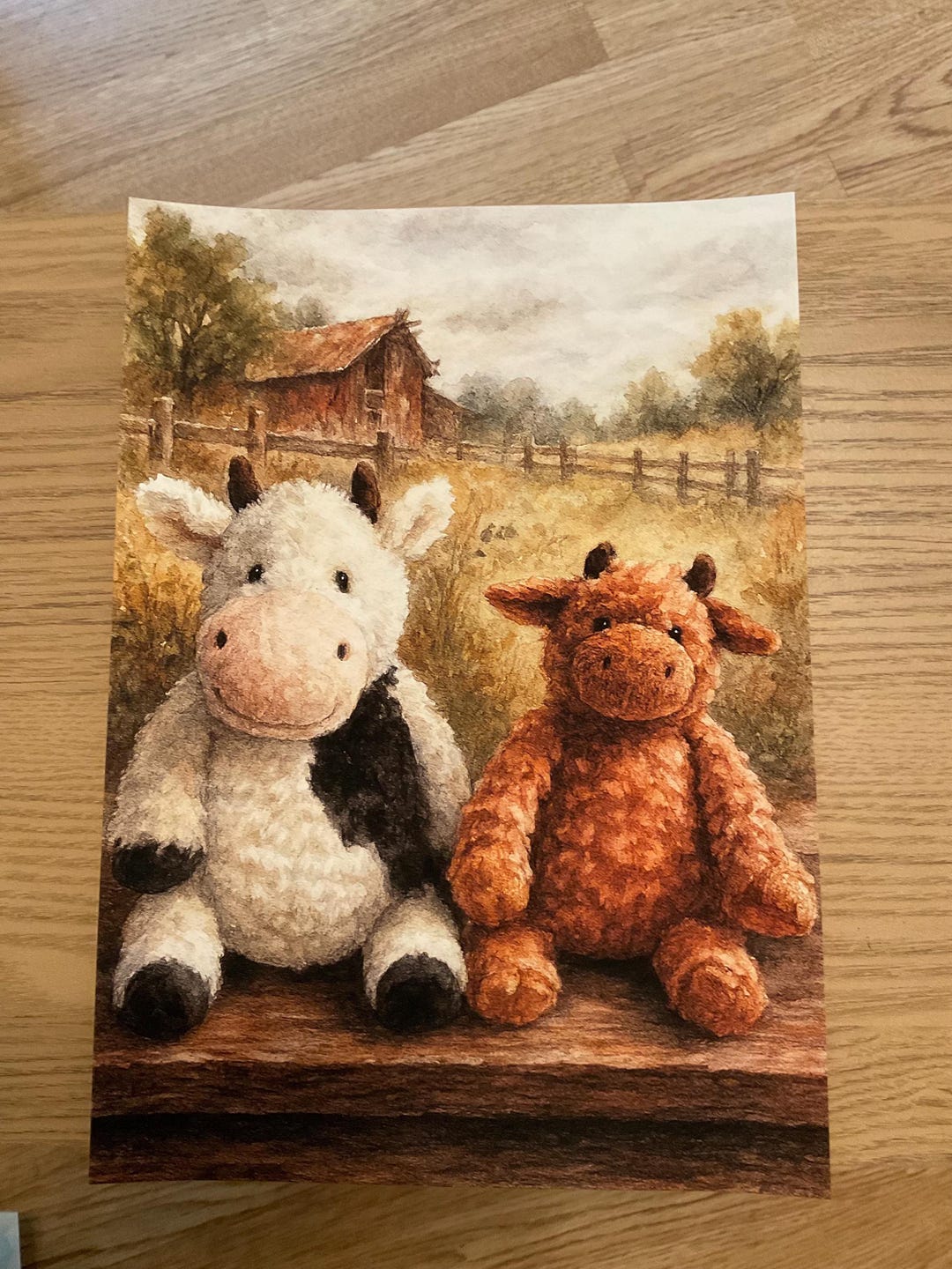 Jellycat Inspired Watercolour Fuddles Calf and Moolet Cow Print - Etsy