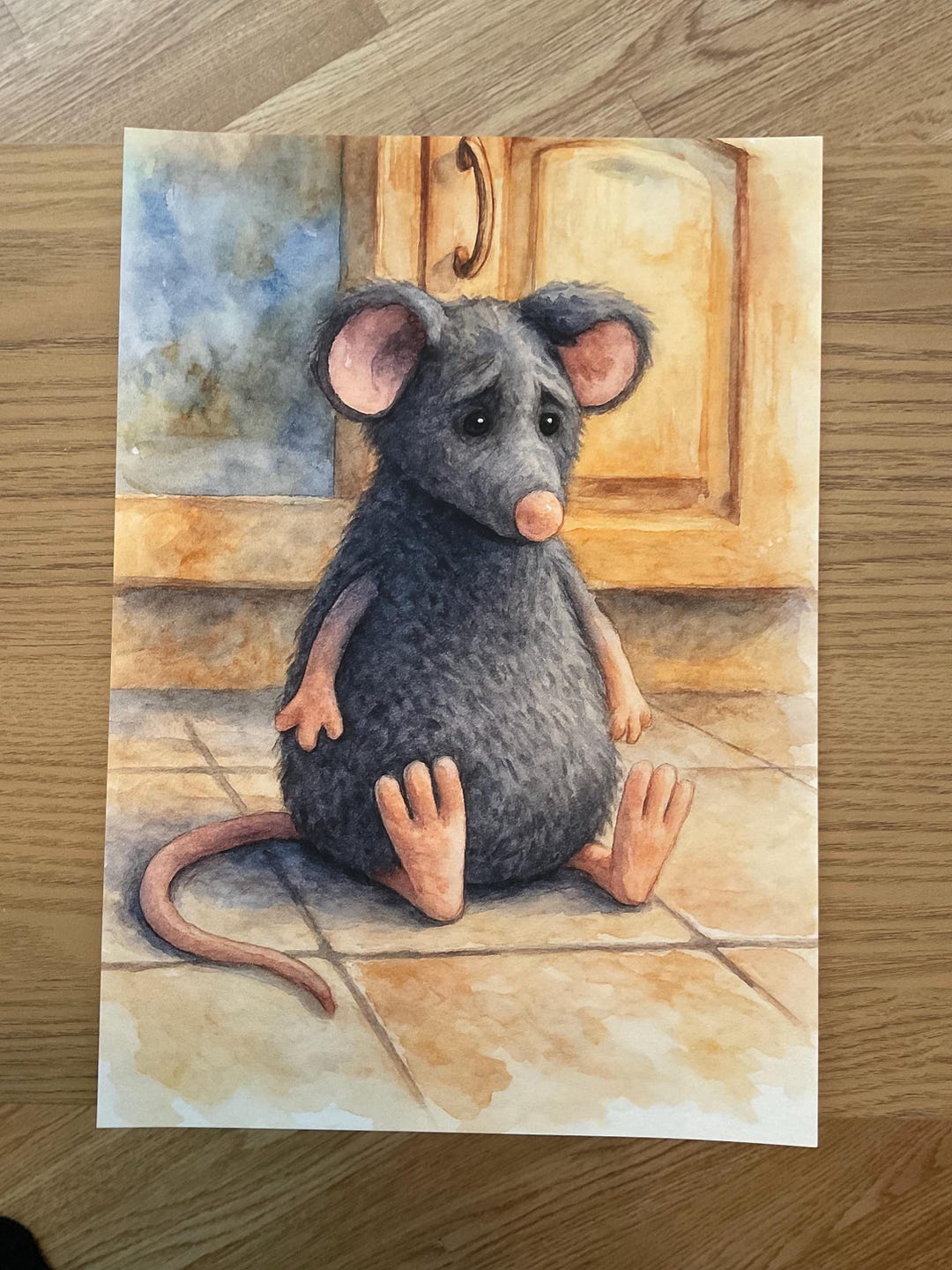 Jellycat Inspired Watercolour Lachlan Sad Rat Print - Etsy