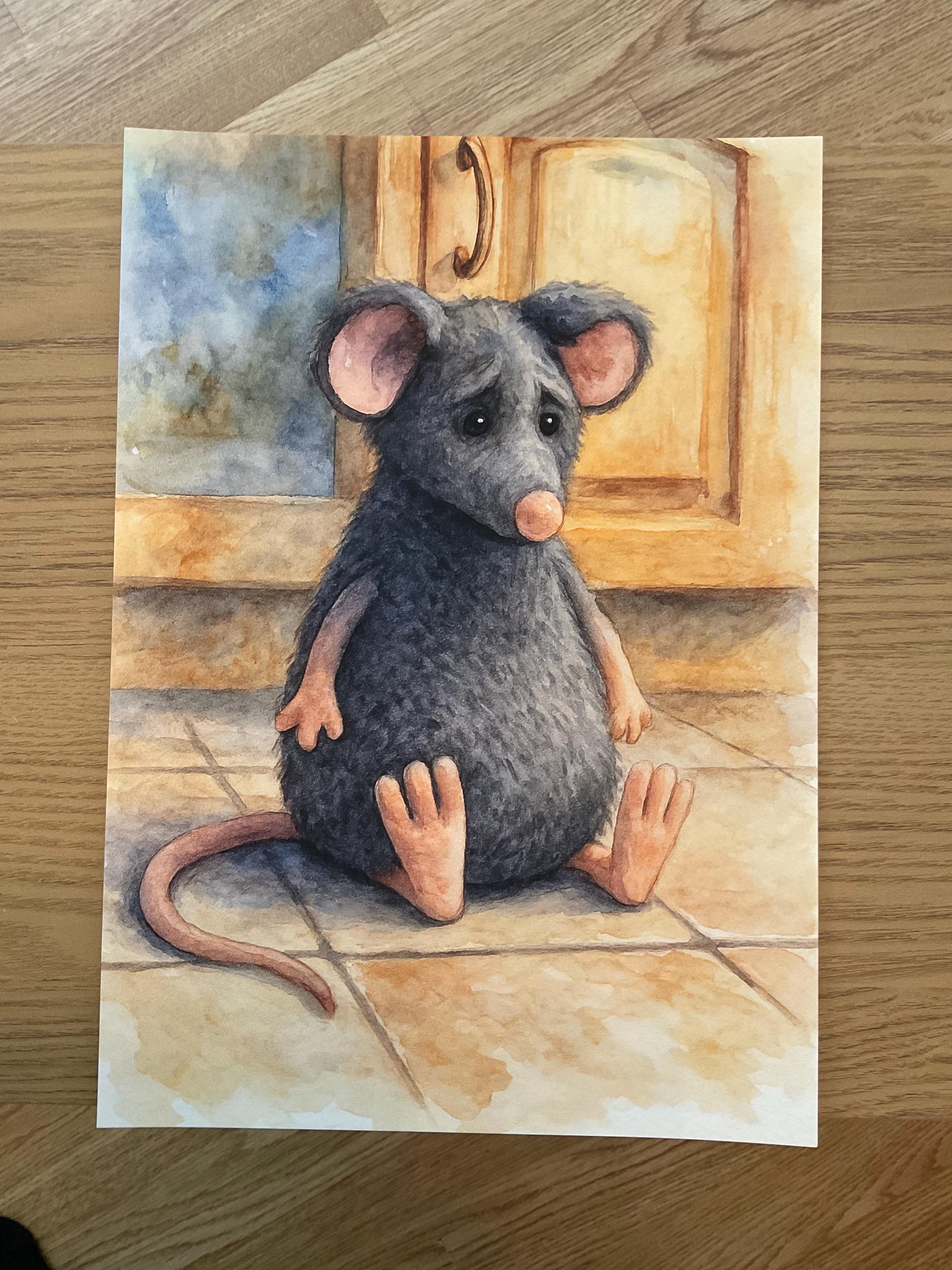 Jellycat Inspired Watercolour Lachlan Sad Rat Print - Etsy Australia