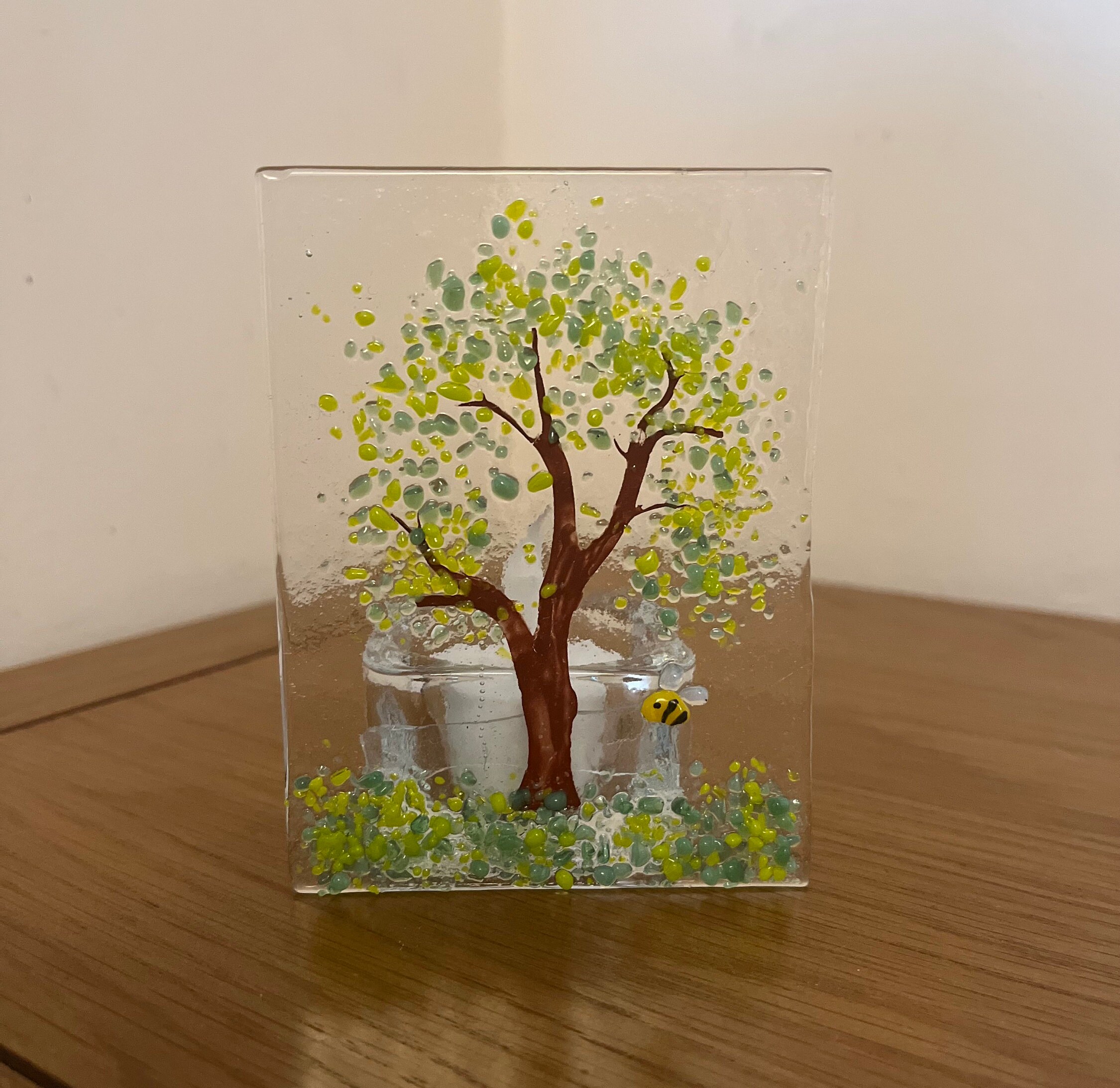 Spring Tree Fused Glass Tea Light/candle Holder Glass Art Gift - Etsy
