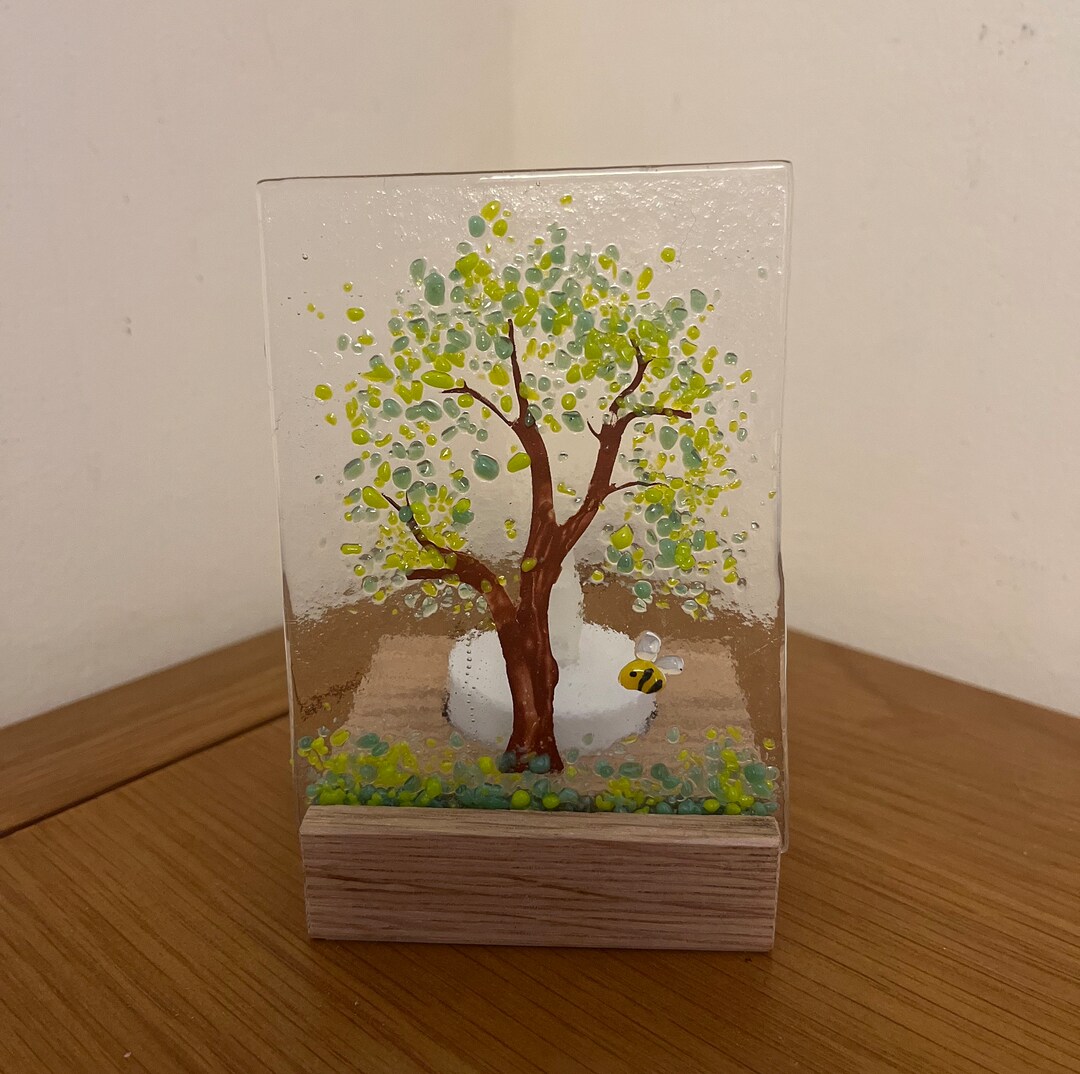 Spring Tree Fused Glass Tea Light/candle Holder Glass Art Gift - Etsy