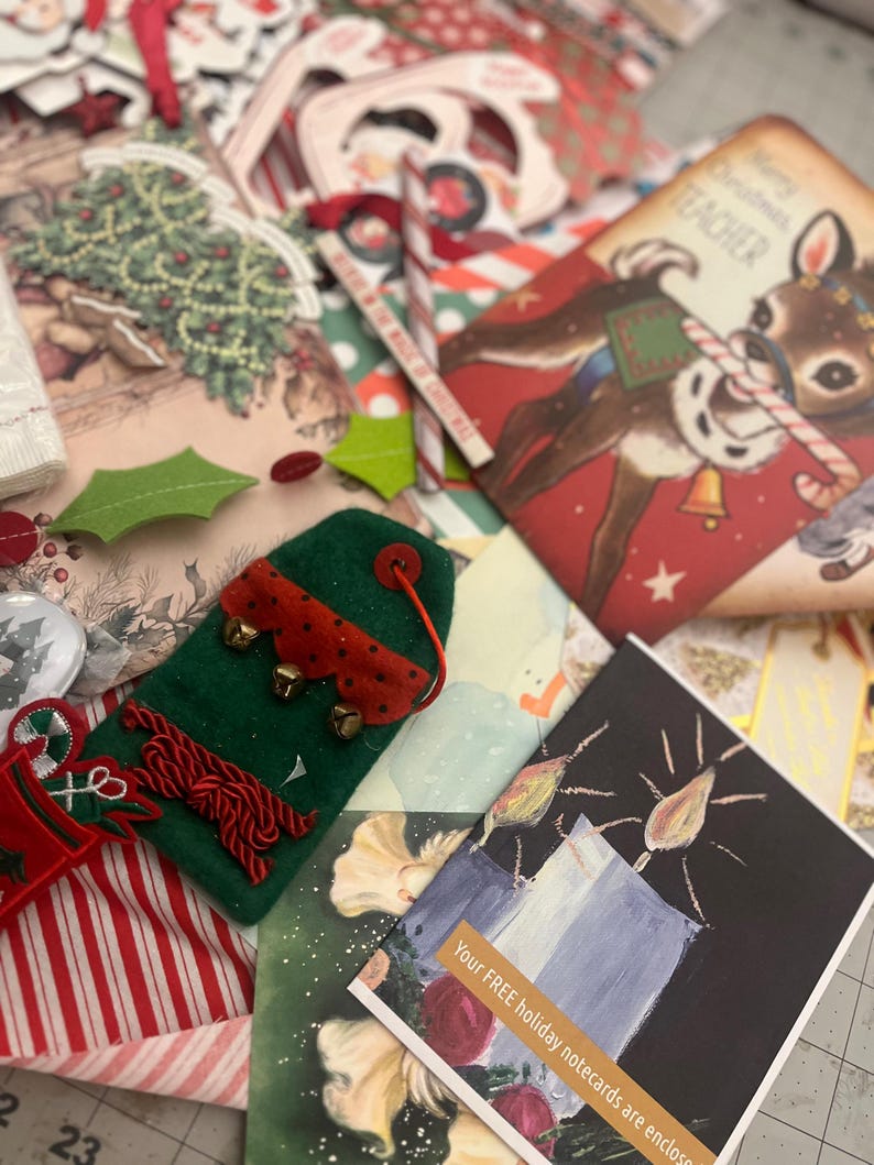 Christmas Vintage-theme Junk Journal Mystery Kit | Journaling Crafting ...