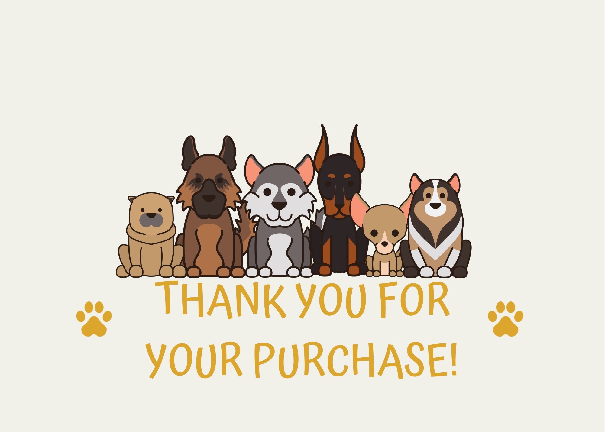 Digital Dog Thank You Card Png File *digital File Only* - Etsy