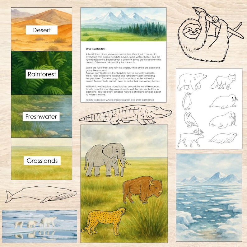 Animal Classification by Habitat - Etsy