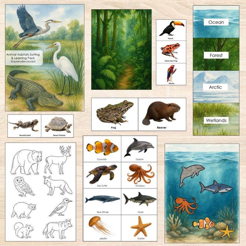 Animal Classification by Habitat - Etsy