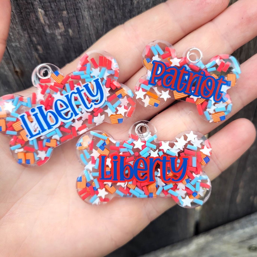 Patriotic Pet Tag, 4th of July Dog Tag, Independence Day Dog, American ...